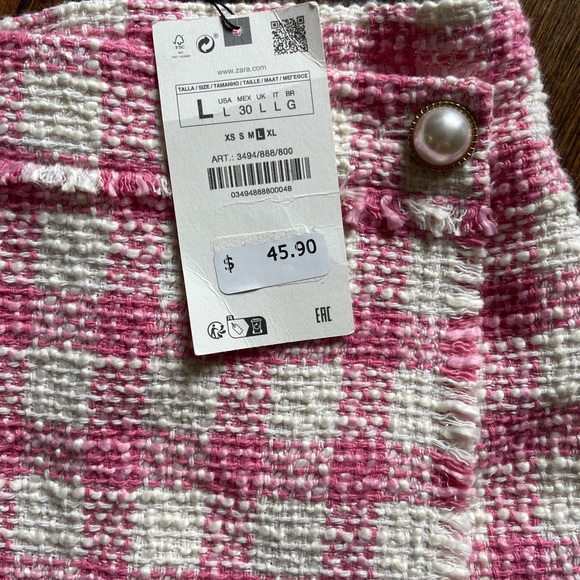 Zara | Shorts | Zara Pink Textured Skort Brand New | Poshmark